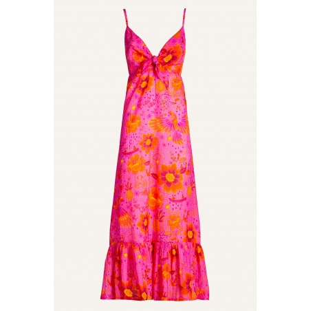 Apache Print Empire Dress Size M Color Pink