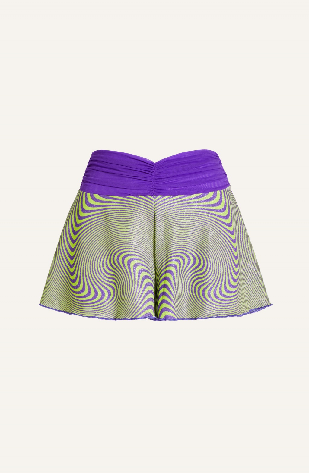 Optical Lurex Short With Tulle Band Size M Color Green